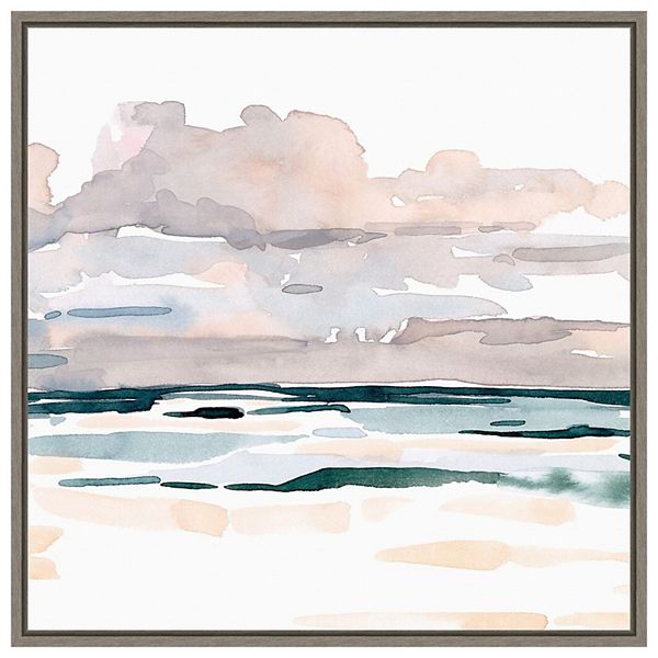 Soft Coastal Abstract I By Emma Scarvey Framed Canvas Wall Art Print