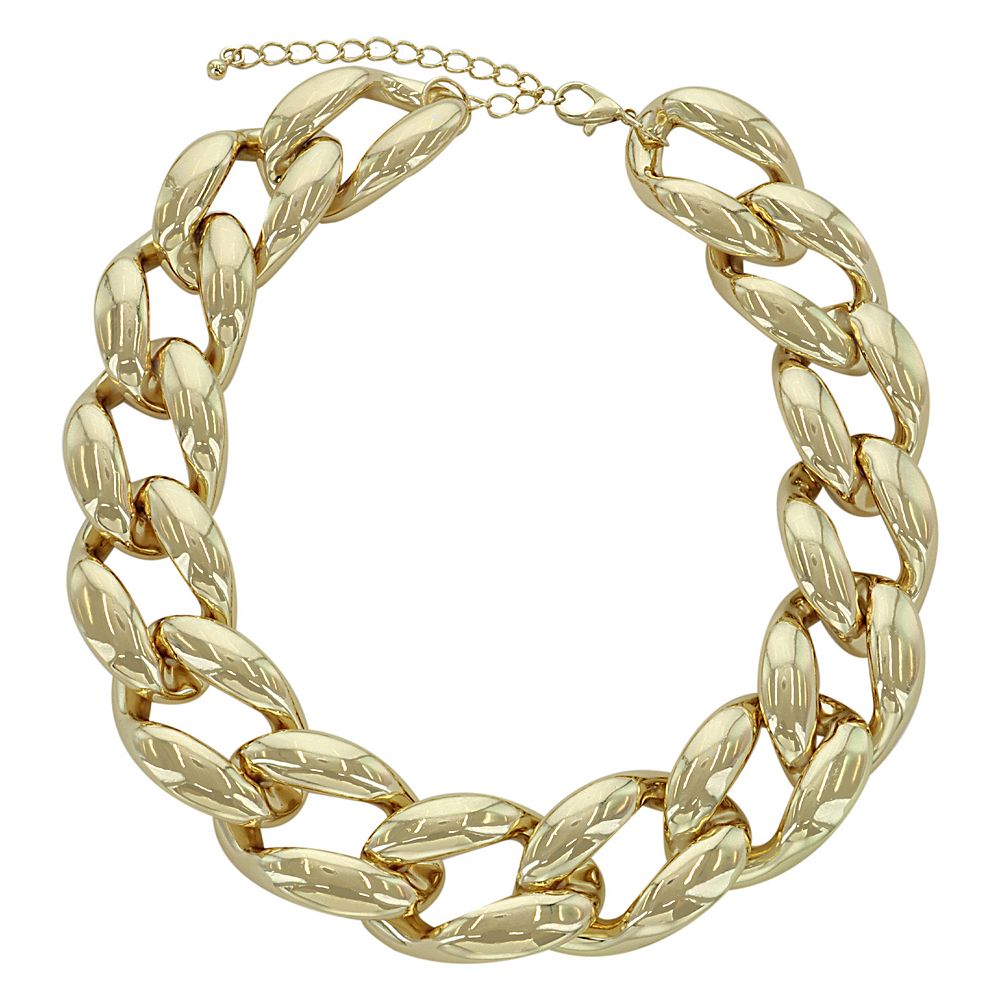 PANNEE BY PANACEA Gold Tone Chunky Curb Link Statement Necklace