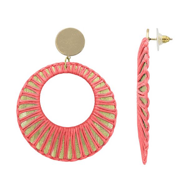 PANNEE BY PANACEA Gold Tone Thread Circle Earrings PANNEE BY PANACEA Gold Tone Thread Circle Earrings