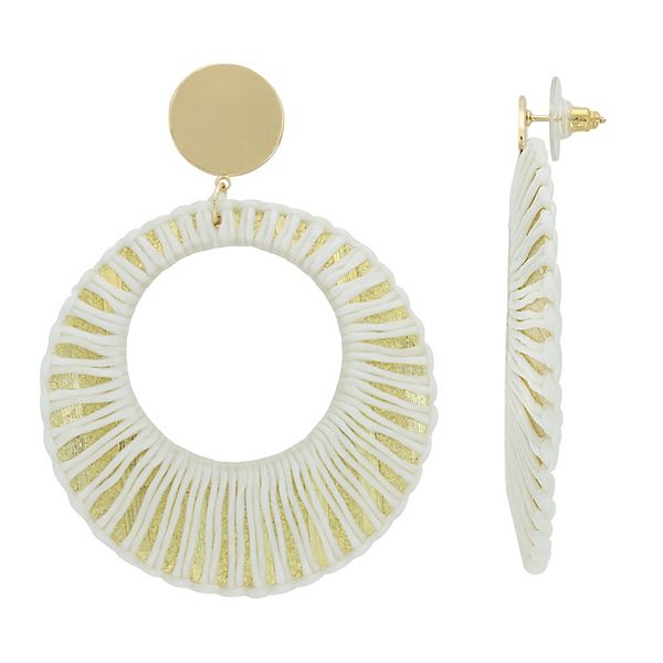 PANNEE BY PANACEA Gold Tone Thread Circle Earrings PANNEE BY PANACEA Gold Tone Thread Circle Earrings