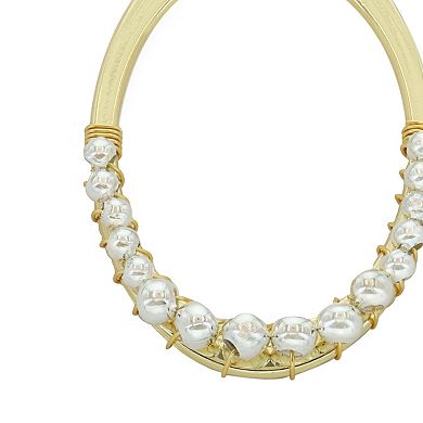 PANNEE BY PANACEA Two Tone Oval Hoop Earrings