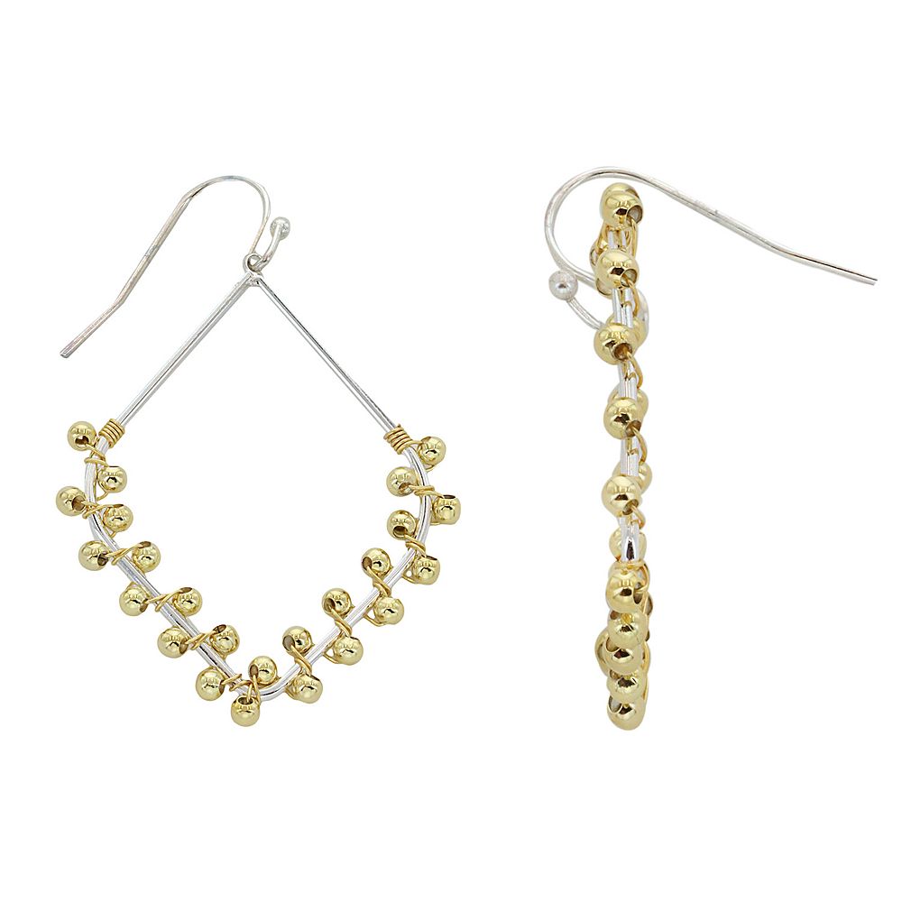 PANNEE BY PANACEA Two Tone Diamond Shape Beaded Earrings