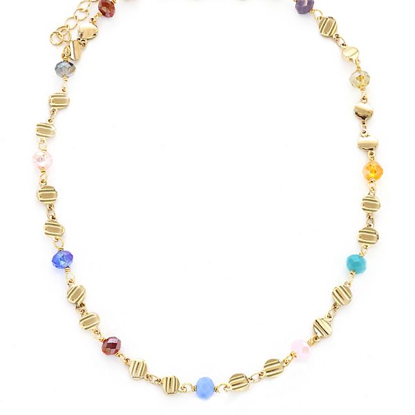 PANNEE BY PANACEA Gold Tone Multi Crystal Station Necklace PANNEE BY PANACEA Gold Tone Multi Crystal Station Necklace