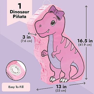 Pink Dinosaur Pinata For Girls Dino Birthday Party Decorations, 16.5 X ...