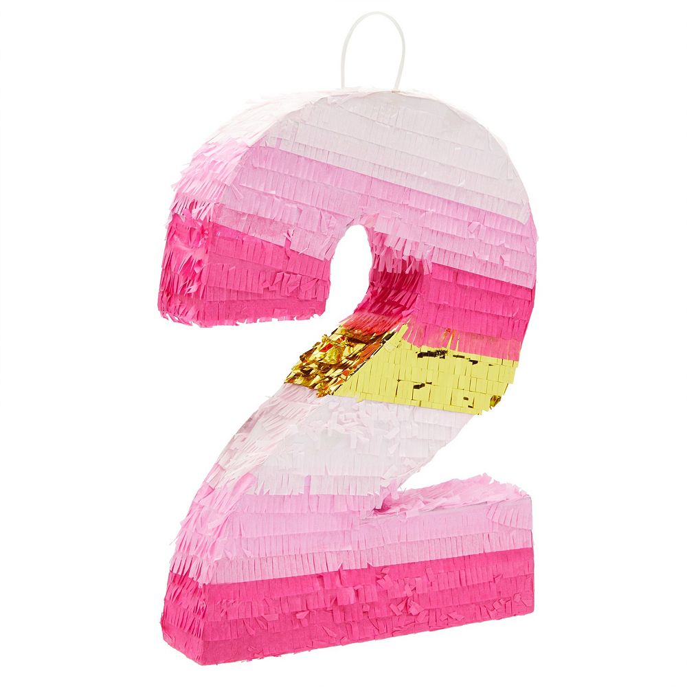 Number 2 Pinata For Girls Kids Toddlers Birthday Party Decor, Small 16 ...