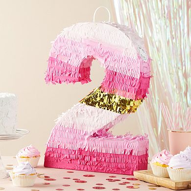 Number 2 Pinata For Girls Kids Toddlers Birthday Party Decor, Small 16 ...