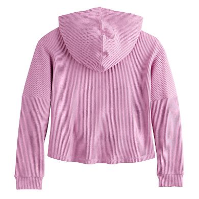 Girls 6-20 SO® Waffle Crop Hoodie in Regular & Plus Size