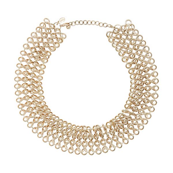 1928 Gold Tone Chain Collar Necklace