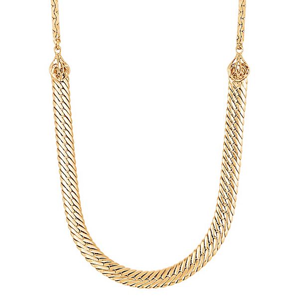 1928 Gold Tone Fancy Swag Chain Necklace