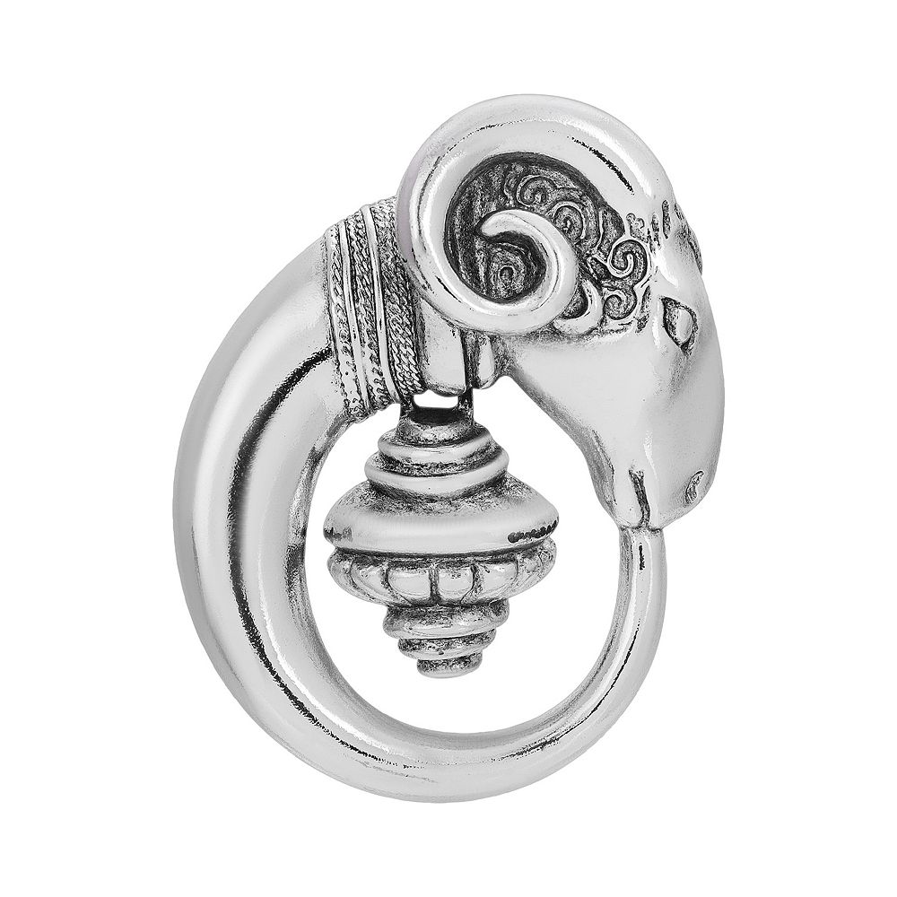 1928 Silver Tone Ram Head Pin