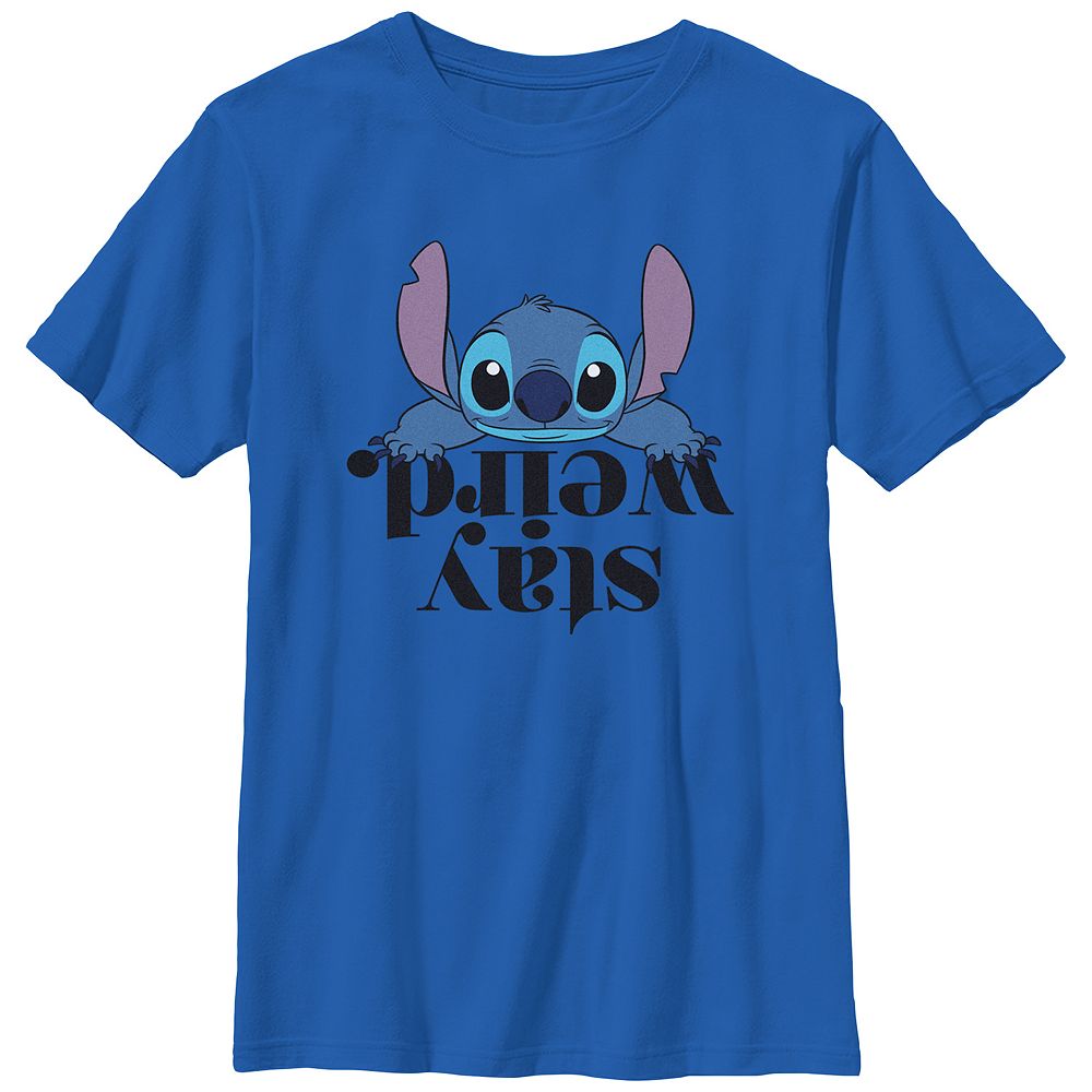 Disney's Lilo & Stitch Upside Down Stay Weird Stitch Boys Graphic Tee