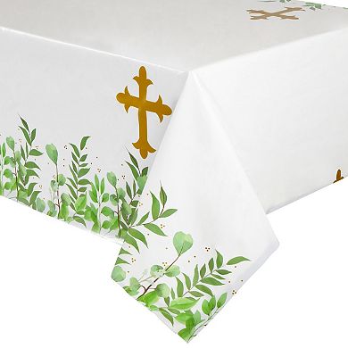 3-Pack Religious Table Cover for Baptism, First Communion, 54 x 108 in