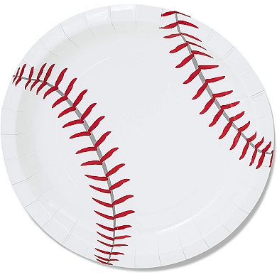 Baseball Plates For Sports Birthday Party (white, 7 Inches, 80 Pack)