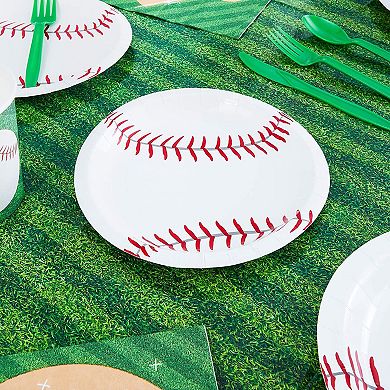 Baseball Plates For Sports Birthday Party (white, 7 Inches, 80 Pack)