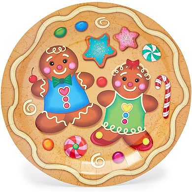 80-Pack Gingerbread Christmas Paper Plates, 9 Inches Decorative Paper ...