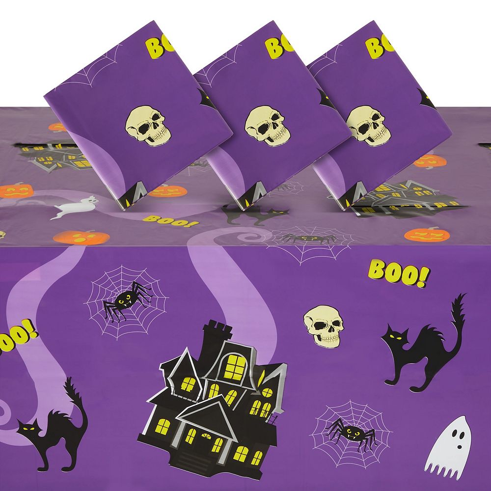 3 Pack Halloween Plastic Tablecloth For Party Decoration, Purple, 54 X ...