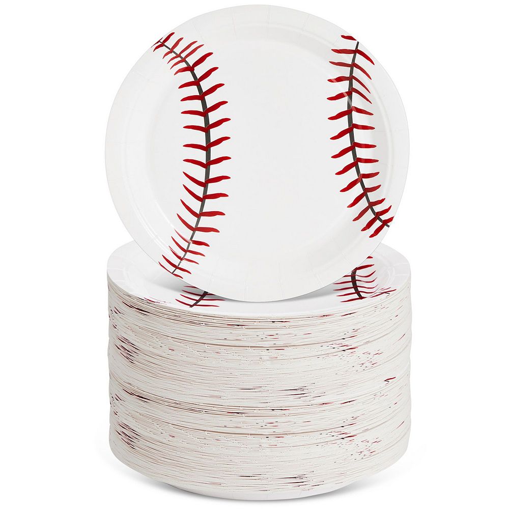 80 Pack Baseball Paper Plates, 9 Inch Sports Themed Party, Team Banquet ...
