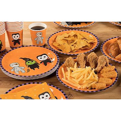 144 Pcs Halloween Dinnerware Set Witch Mummy Disposable Plastic Party ...