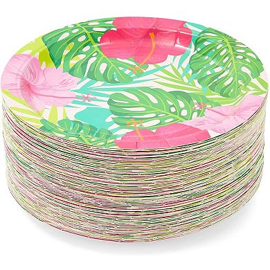 Aloha Hawaiian Paper Plates, Luau Birthday Party Decorations (9 In, 48 ...