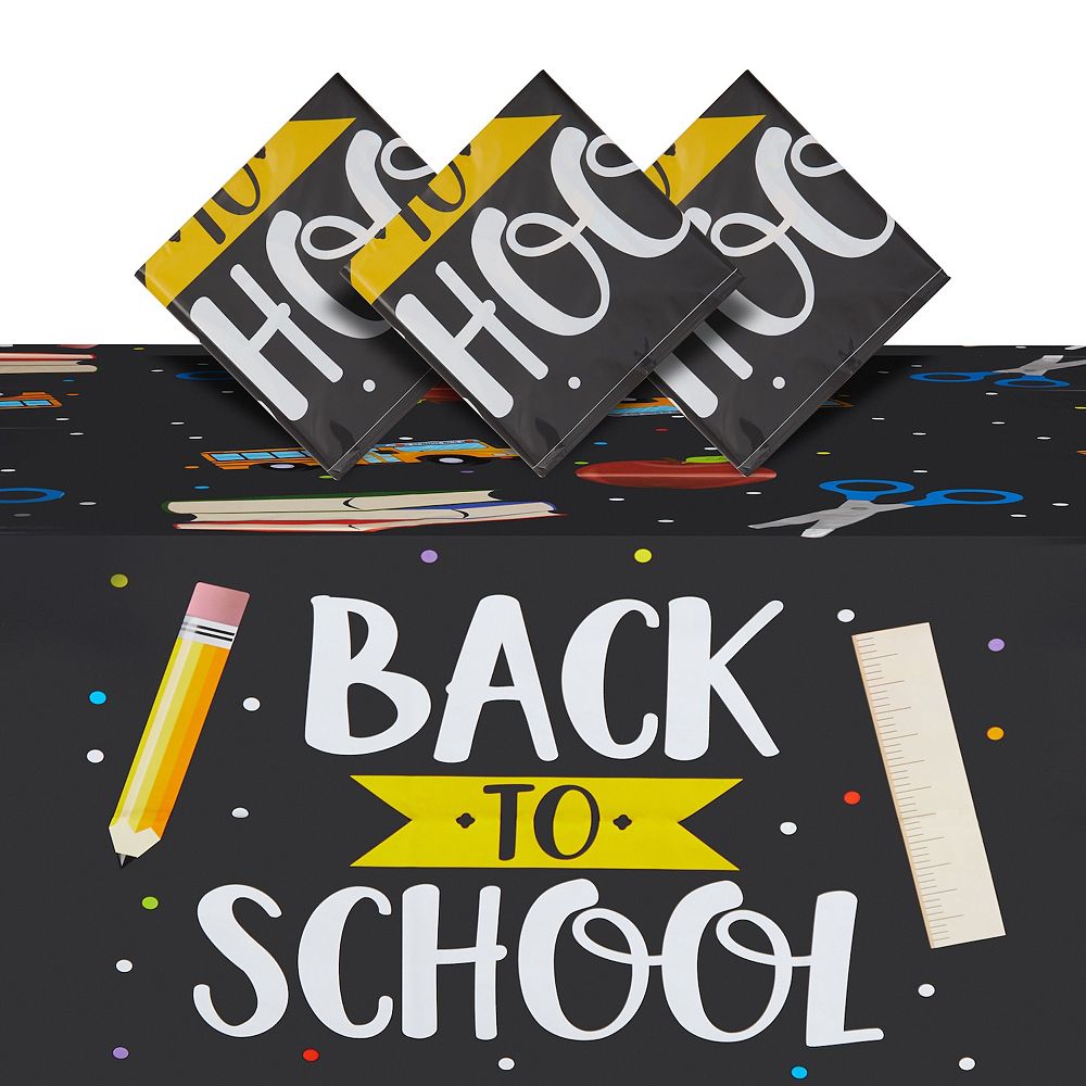 3 Pack Back To School Party Tablecloth Disposable Cover For Classroom ...