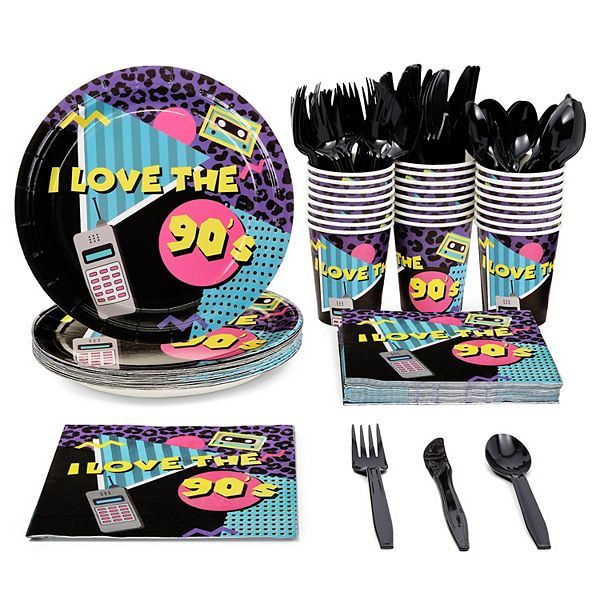 144 Pc I Love The 90s Theme Party Supplies, Retro 1990s Disposable ...