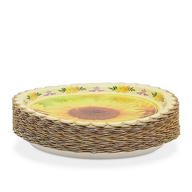 48 Pack Party Paper Plates For Sunflower Birthday Decorations, Baby ...