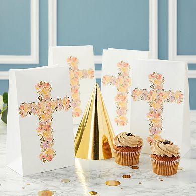 36x Easter Floral Cross Design Religious Party Favor Bag Goodie For Kid ...