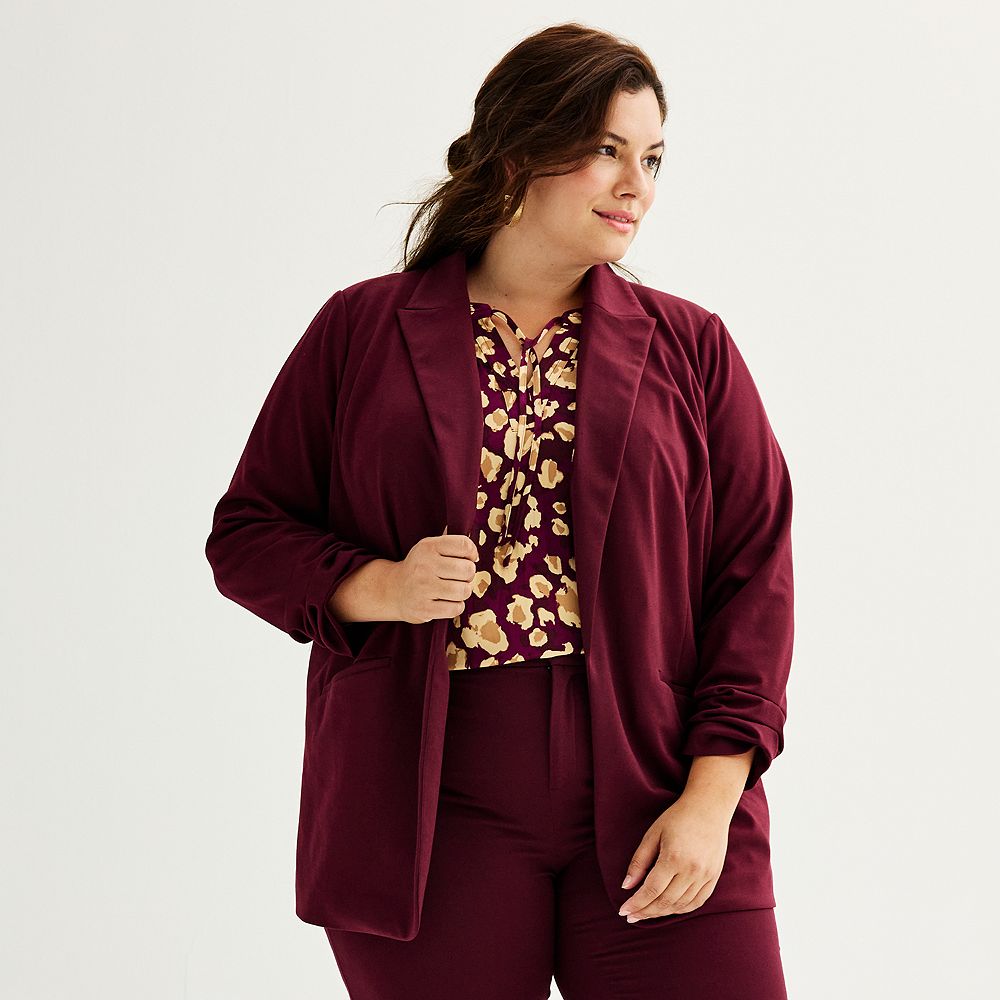 Plus Size Nine West Knit Closureless Blazer