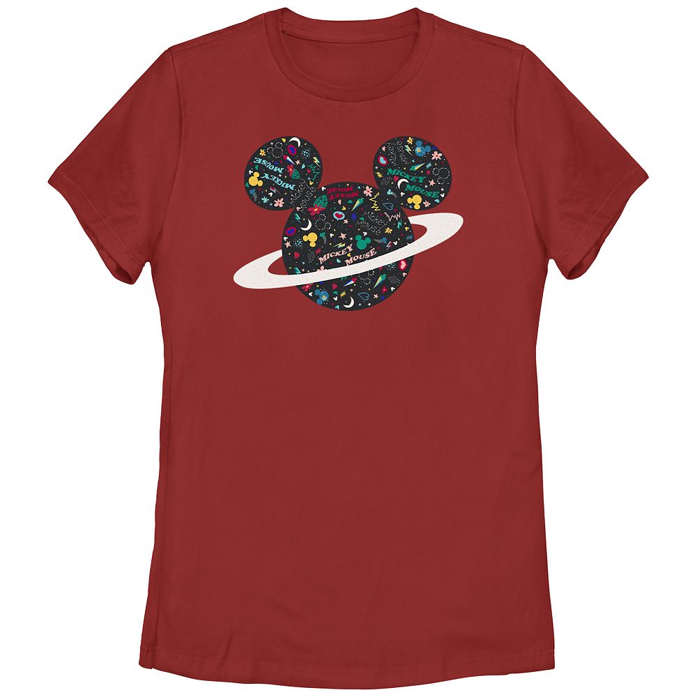 Disney's Mickey Mouse Planet Head Juniors' Graphic Tee