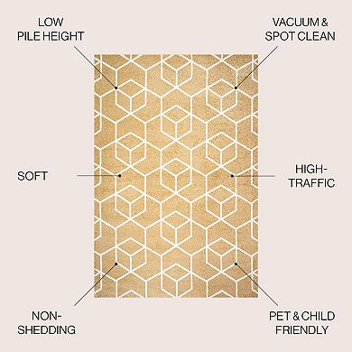 Tumbling Blocks Modern Geometric Area Rug