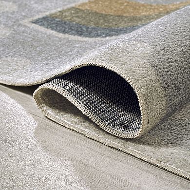 Dila Modern Hearts Geometric Machine Washable Area Rug