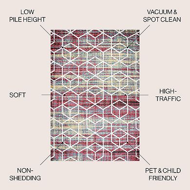 Tumbling Blocks Modern Geometric Area Rug