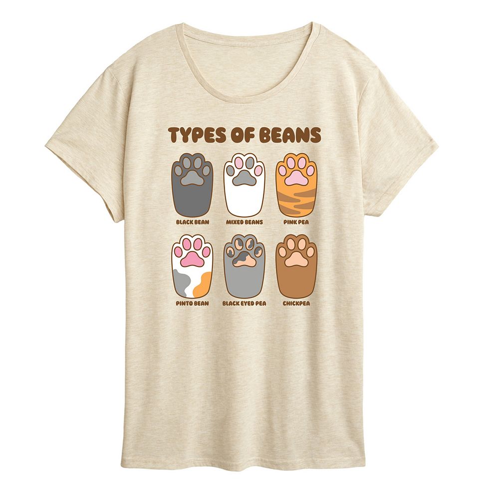 Women's Types Of Cat Beans Graphic Tee
