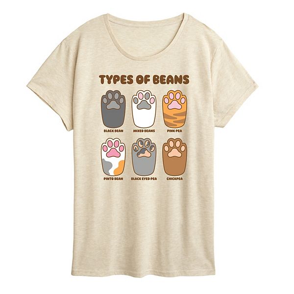 Women's Types Of Cat Beans Graphic Tee