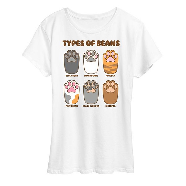 Women's Types Of Cat Beans Graphic Tee
