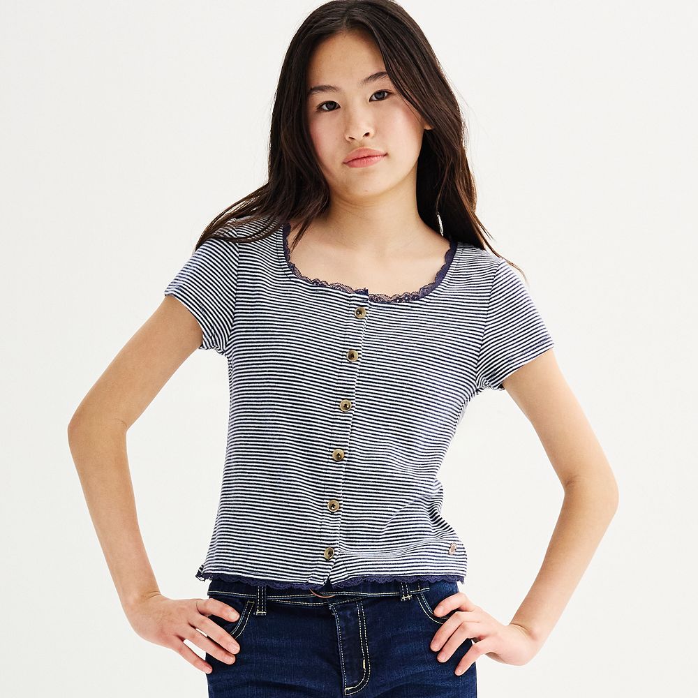 Girls 7-16 Limited Too Button-Front Tee