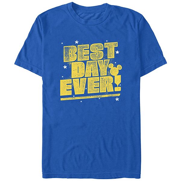Disney's Mickey Mouse Best Day Ever Spray Sign Men's Graphic Tee