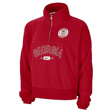 Women's Nike Red Georgia Bulldogs Fly Fleece Quarter-Zip Jacket