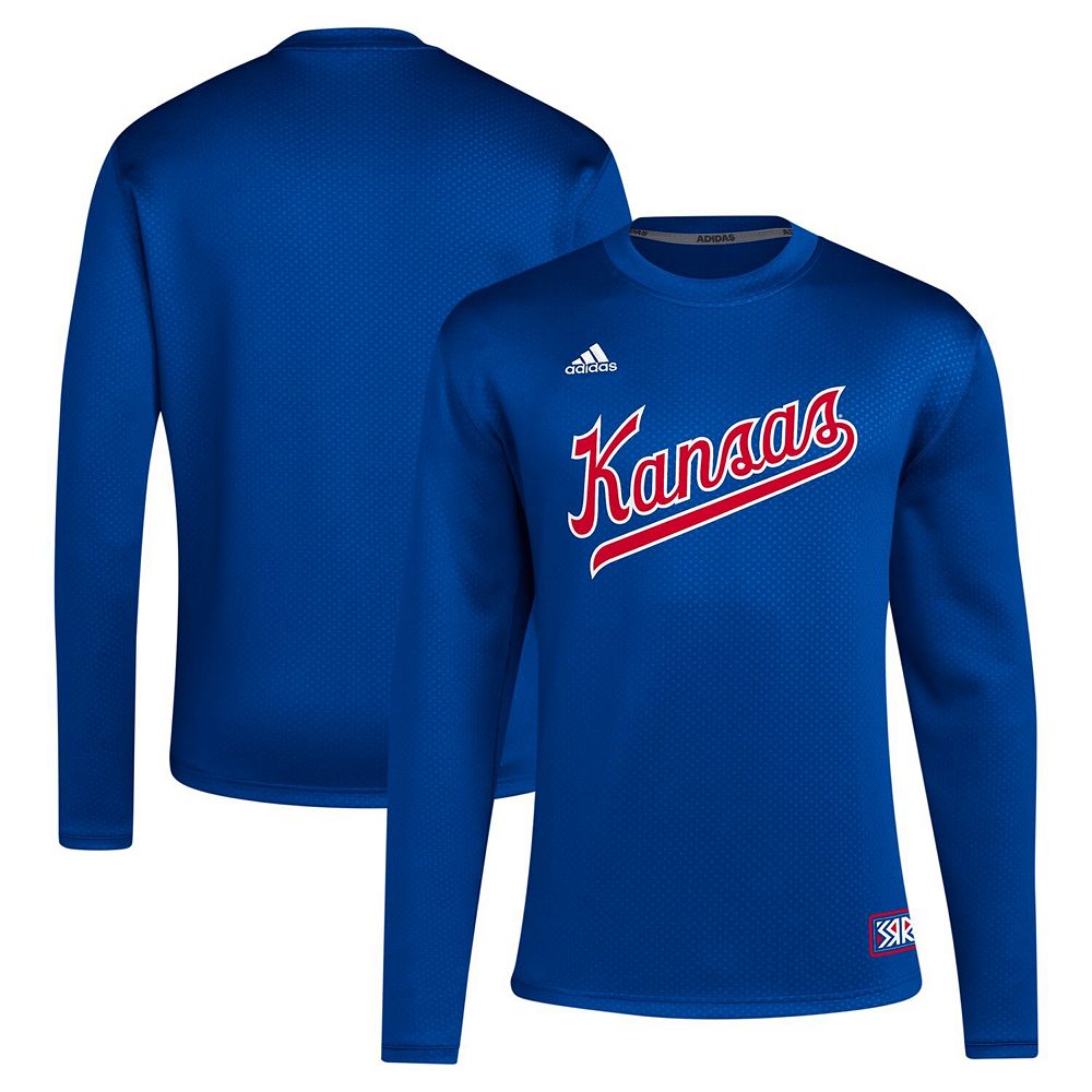Men's adidas Royal Kansas Jayhawks Reverse Retro Baseball Script ...