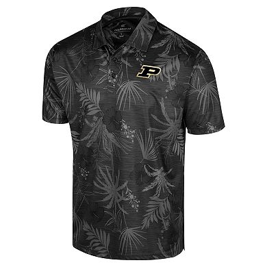 Men's Colosseum Black Purdue Boilermakers Big & Tall Palms Polo