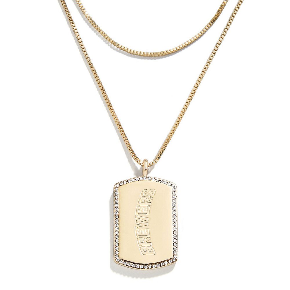 WEAR by Erin Andrews x Baublebar Milwaukee Brewers Dog Tag Necklace
