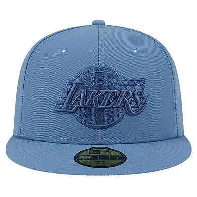 Men's New Era Blue Los Angeles Lakers Color Pack Faded Tonal 59FIFTY ...