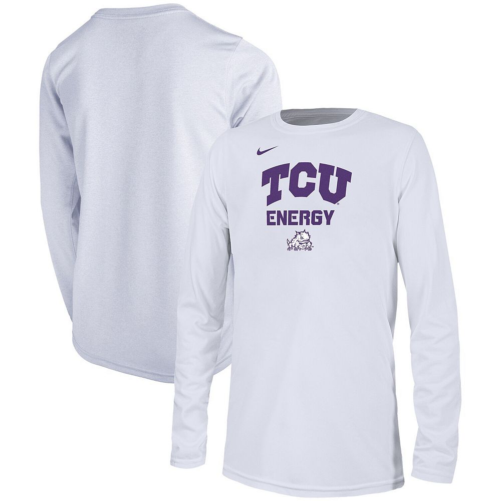 Youth Nike White TCU Horned Frogs 2024 On-Court Bench Energy T-Shirt