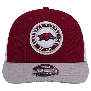 Men's New Era Cardinal Arkansas Razorbacks Throwback Circle Patch ...