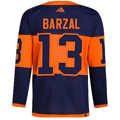 Men's adidas Mathew Barzal Navy New York Islanders 2024 NHL Stadium Series Primegreen Authentic ...