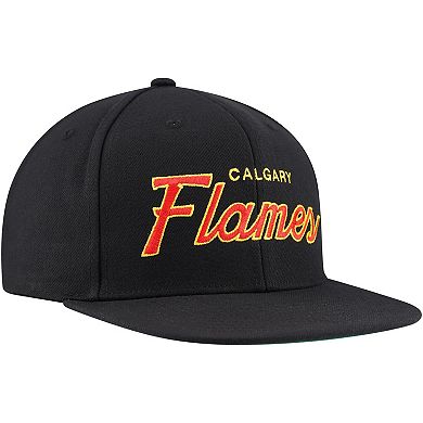 Men's Mitchell & Ness Black Calgary Flames Core Team Script 2.0 ...