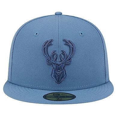 Men's New Era Blue Milwaukee Bucks Color Pack Faded Tonal 59FIFTY ...