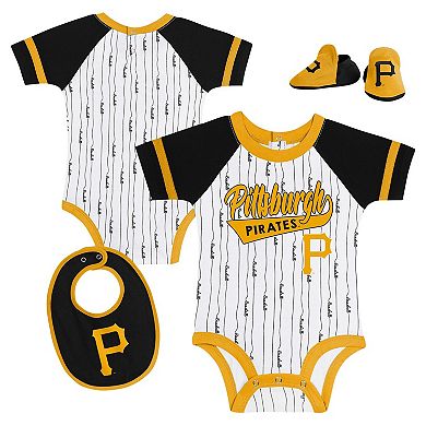 Newborn & Infant White Pittsburgh Pirates Base Hitter Bodysuit, Bib ...