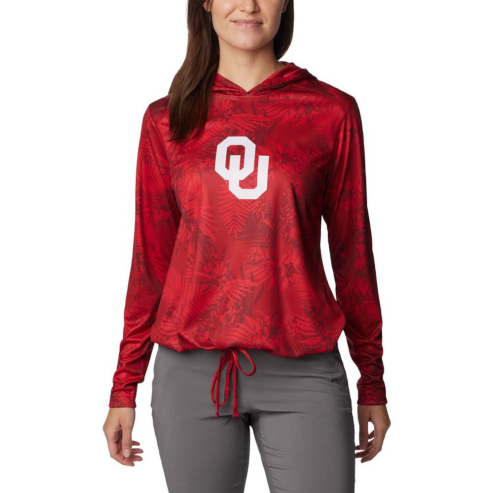 Women's Columbia Crimson Oklahoma Sooners Summerdry Printed Long Sleeve ...