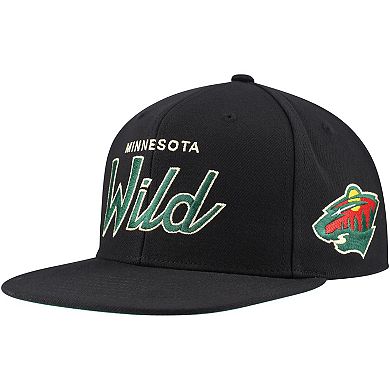 Men's Mitchell & Ness Black Minnesota Wild Core Team Script 2.0 ...